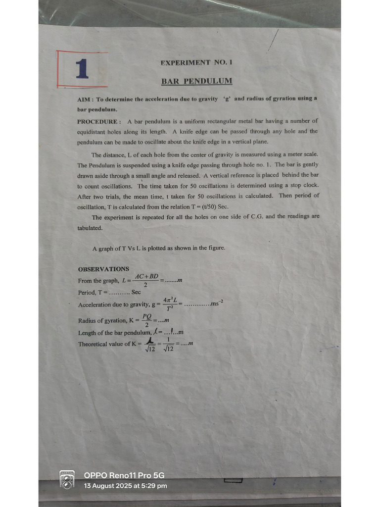 Physics Lab Manuel | PDF