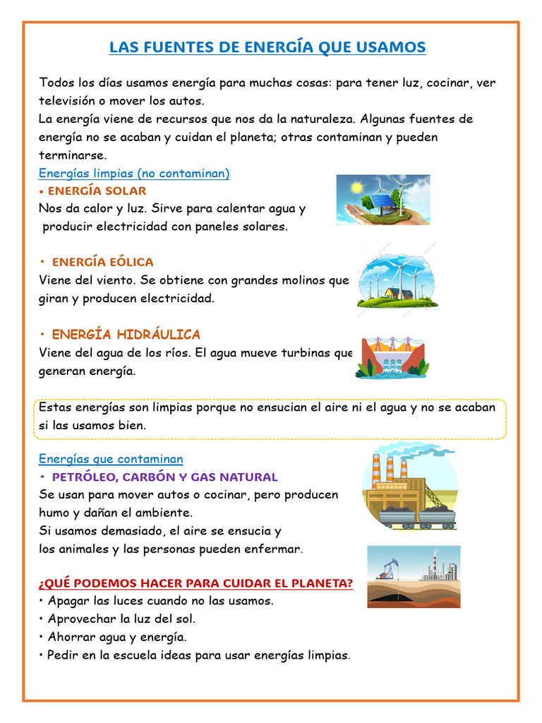 Las Fuentes de Energía Que Usamos | PDF