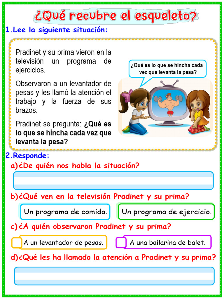 Ficha Los Músculos Recubren El Esqueleto Maestra Janet | PDF