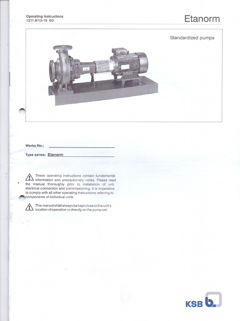 KSB Pump Manual | PDF