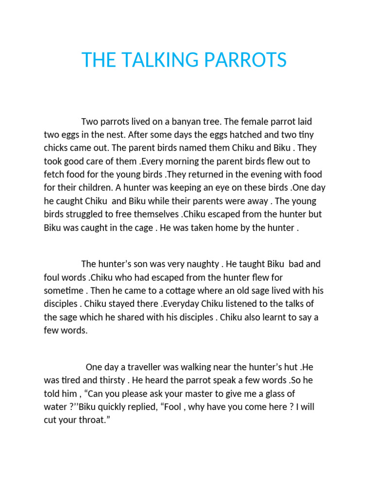 The Talking Parrots | PDF