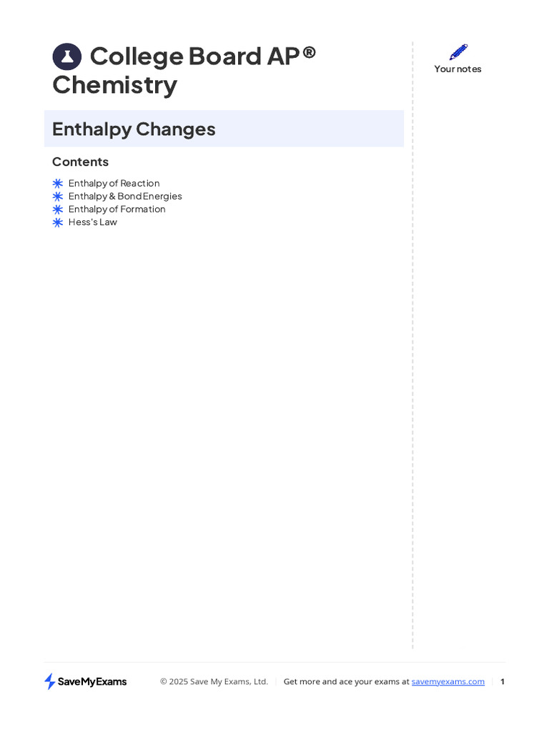 AP Chemistry: Understanding Enthalpy Changes | PDF | Enthalpy ...