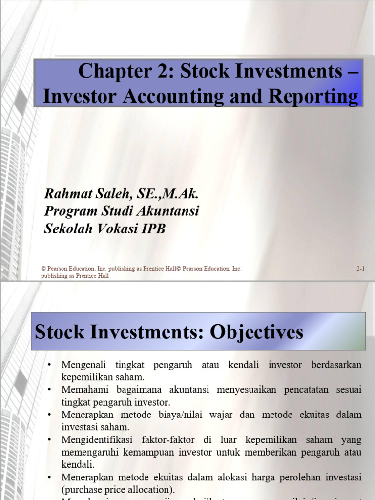 Stock Investments: Accounting Methods Explained | PDF | Book Value ...