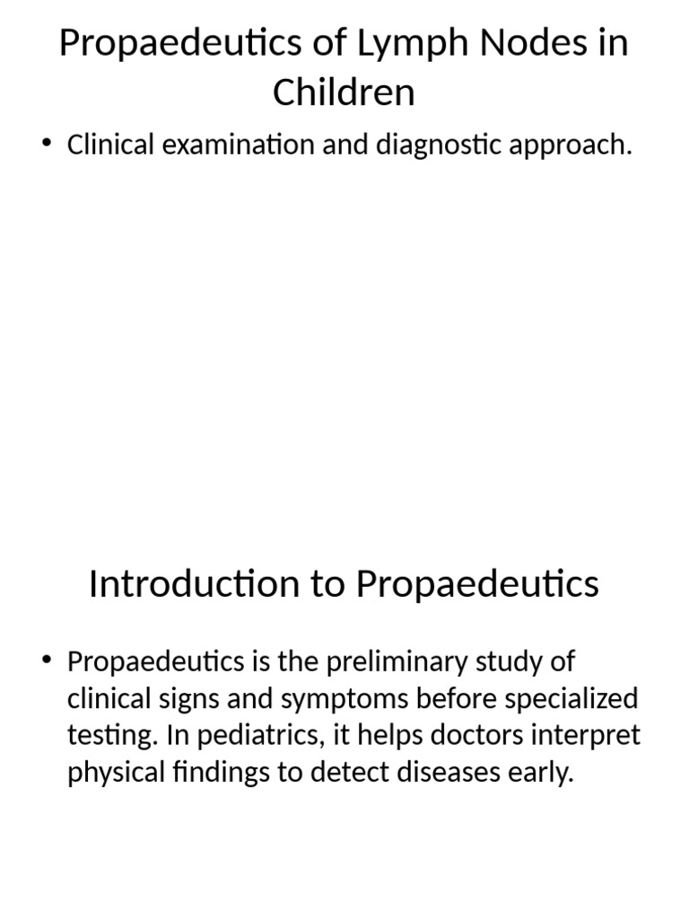Propaedeutics of Lymph Nodes in Children | PDF | Lymph Node | Lymphatic ...
