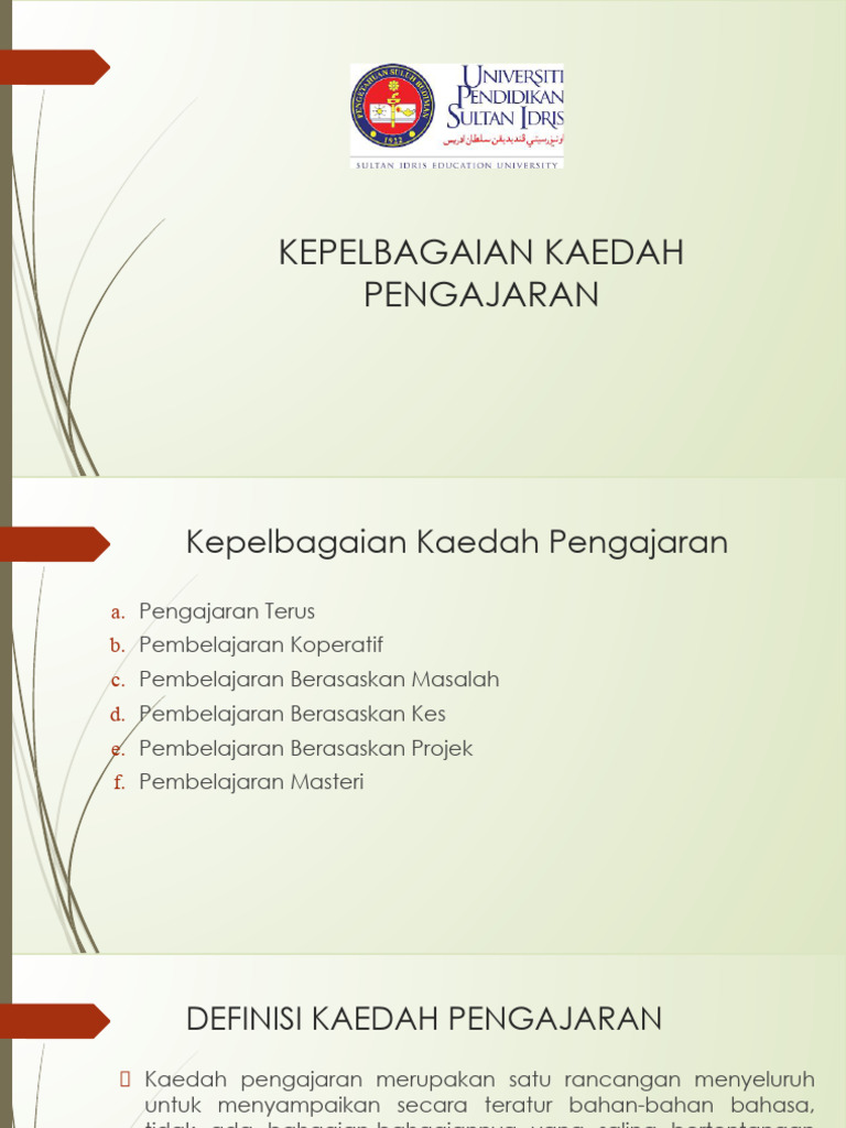 Kepelbagaian Kaedah Pengajaran | PDF