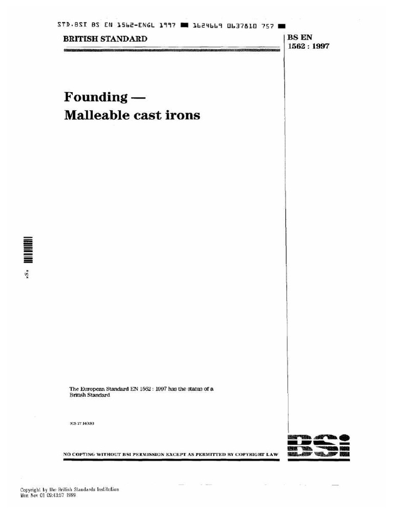 BS EN 1562 1997 - Full | PDF