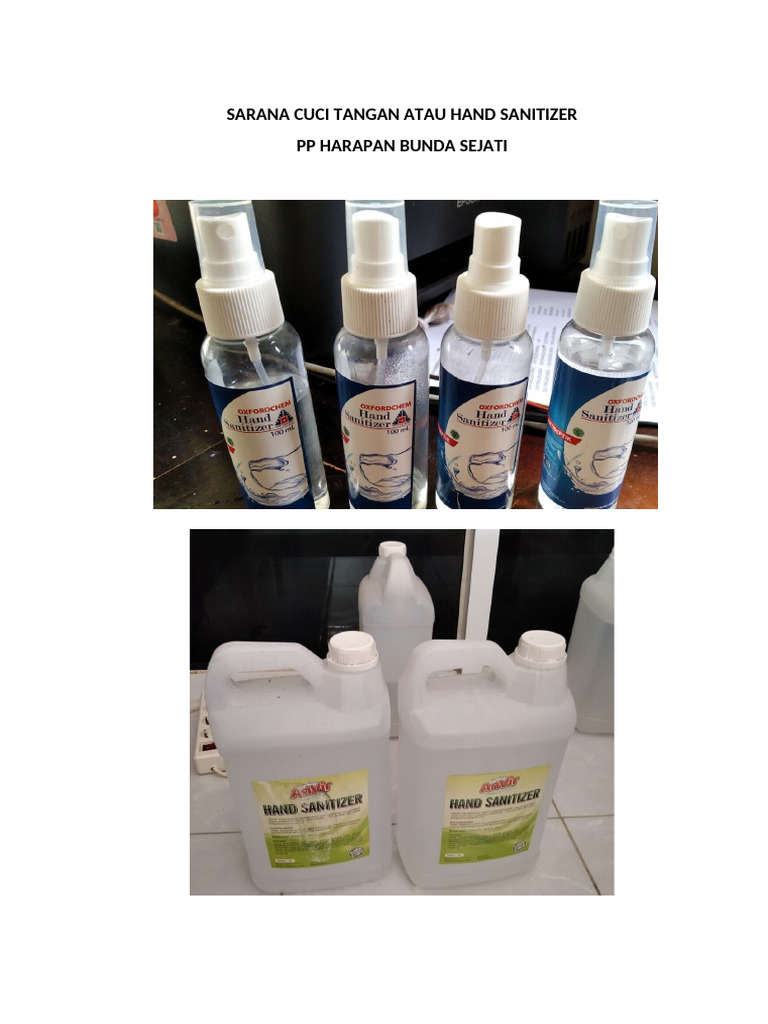 Sarana Cuci Tangan Atau Hand Sanitizer | PDF