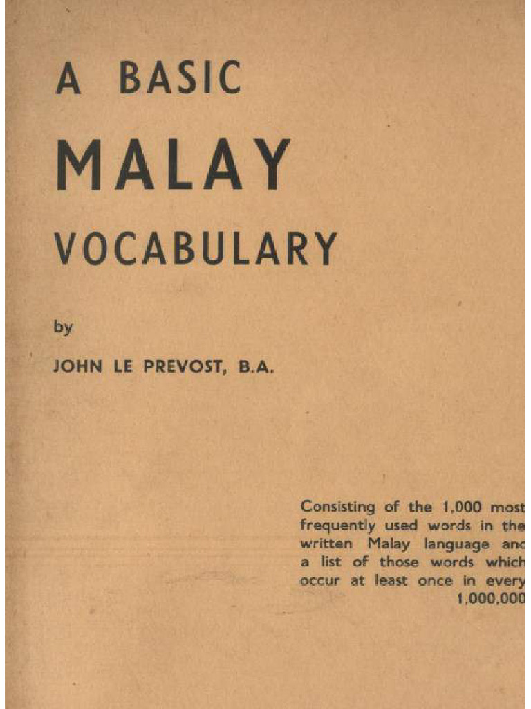 Dokumen - Pub A Basic Malay Vocabulary | PDF
