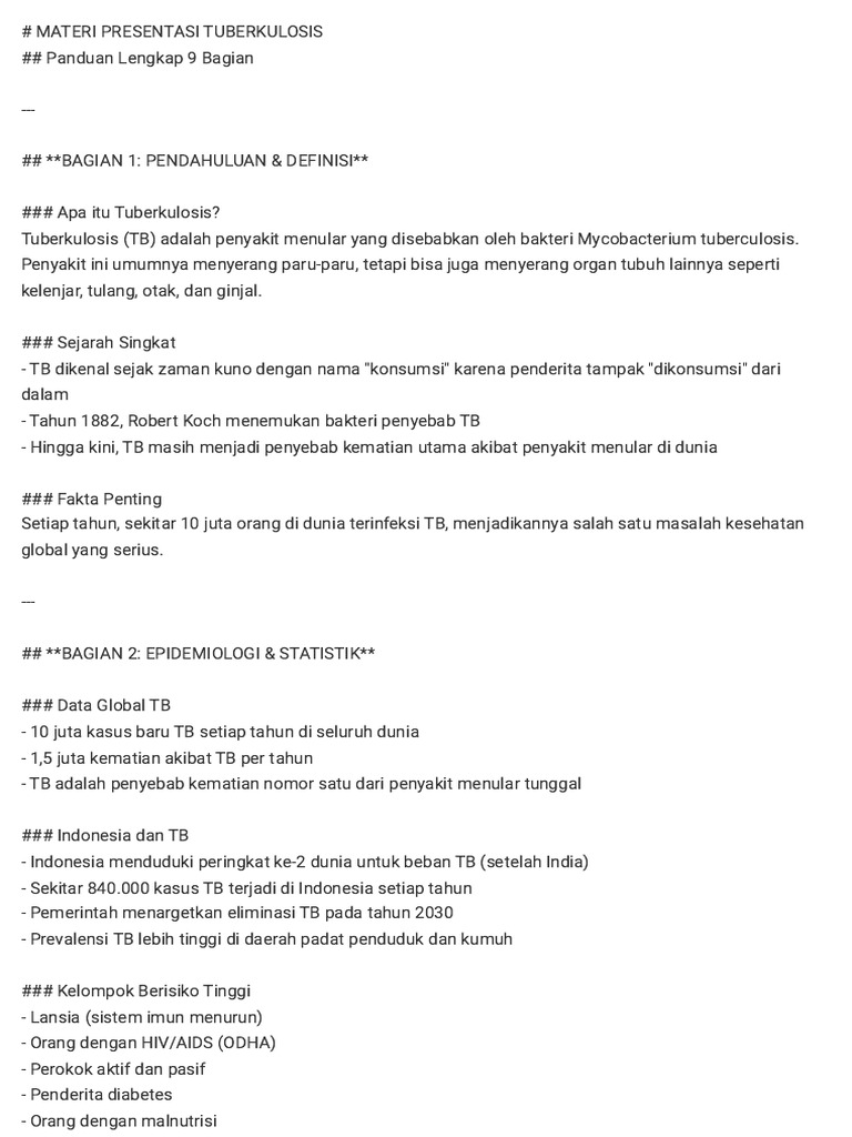 Panduan Lengkap Tuberkulosis 2023 | PDF