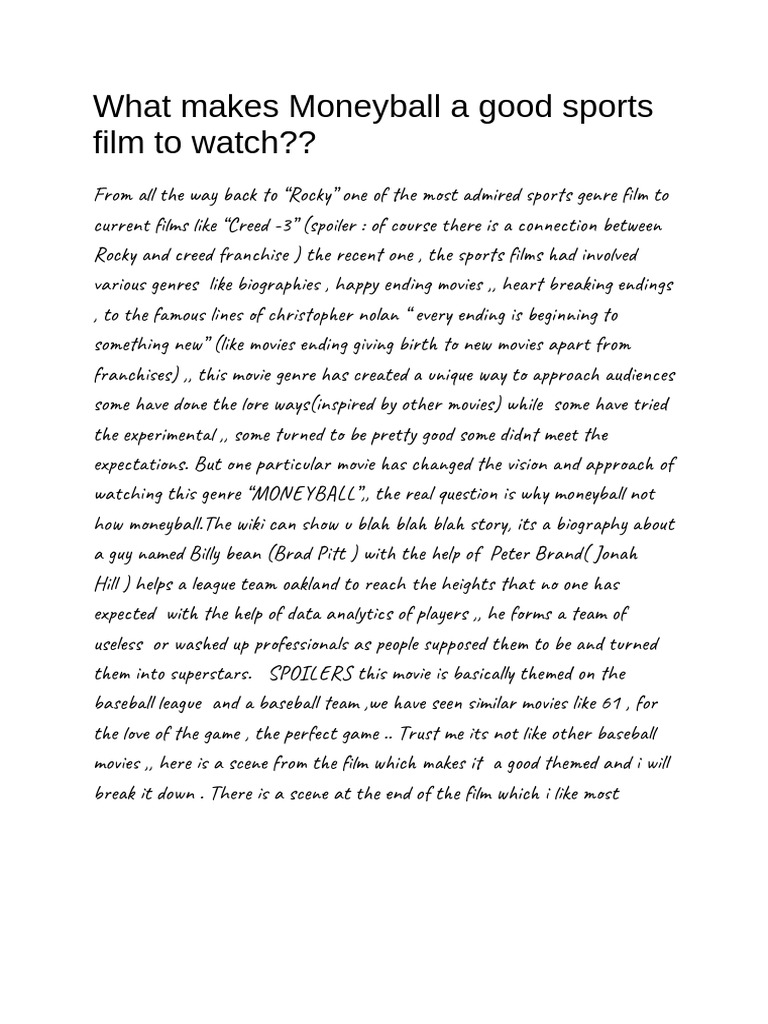 Moneyball Review | PDF