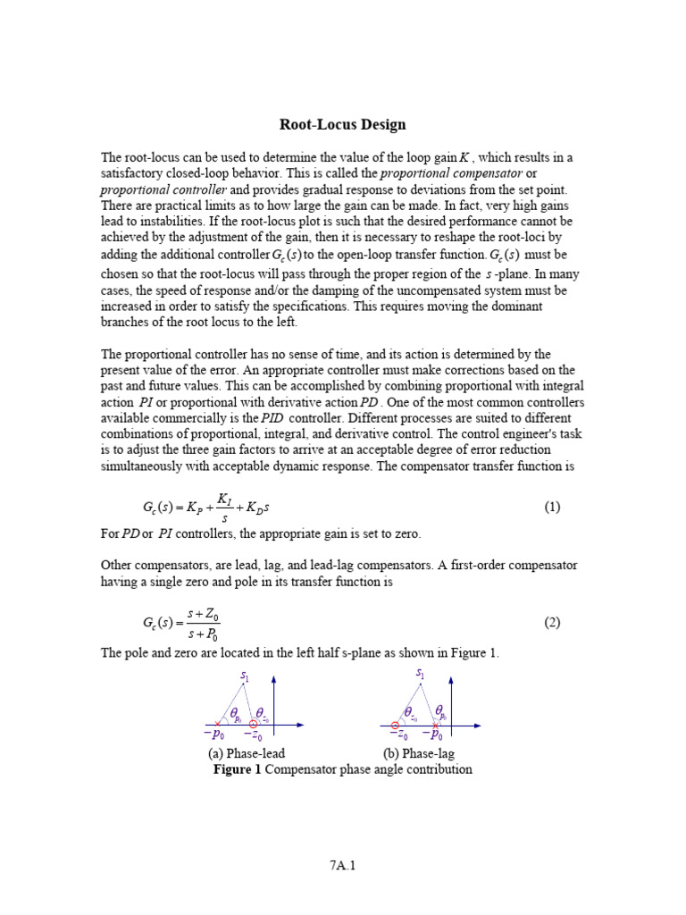 Root-Locus Control System Design | PDF | Mathematical Objects ...