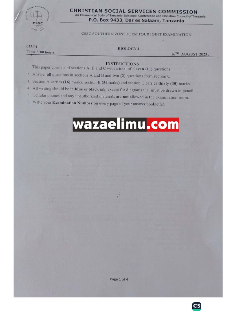 CSSC Biology | PDF