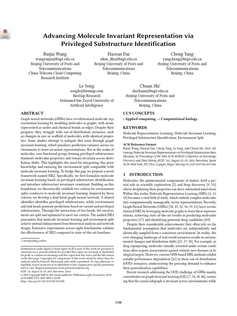 Wang 等 - 2024 - Advancing Molecule Invariant Representation via Pr | PDF