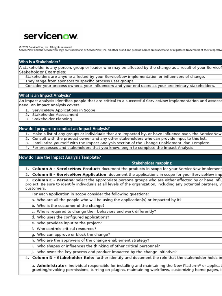 Stakeholder Impact Analysis Guide | PDF | Information Technology ...