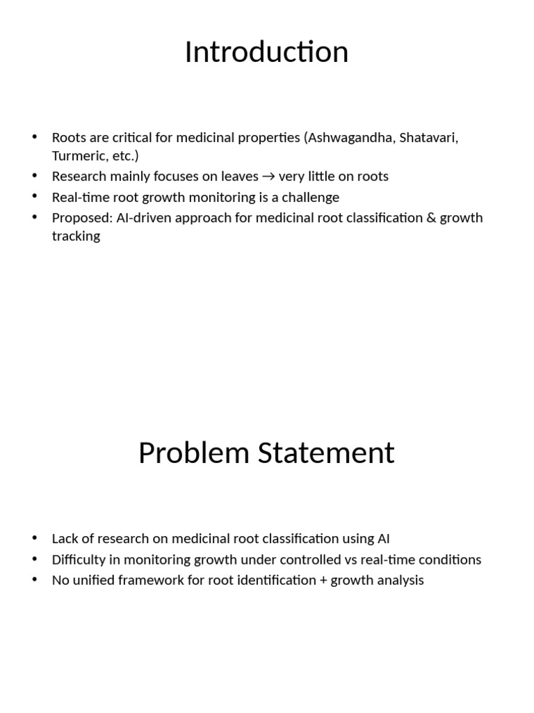 AI for Medicinal Root Monitoring | PDF