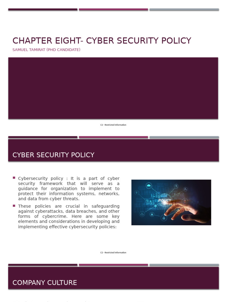 Chapter Eight-Cyber Security Policy | PDF | Computer Security | Security