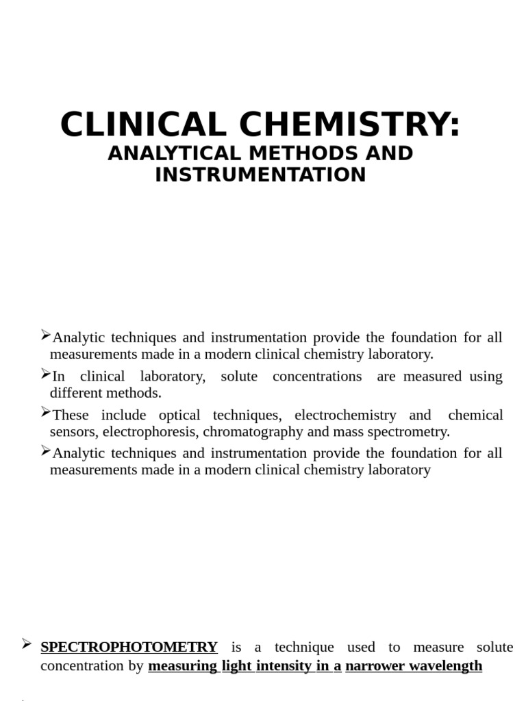 Clinical Chemistry Techniques Overview | PDF | Spectrophotometry ...