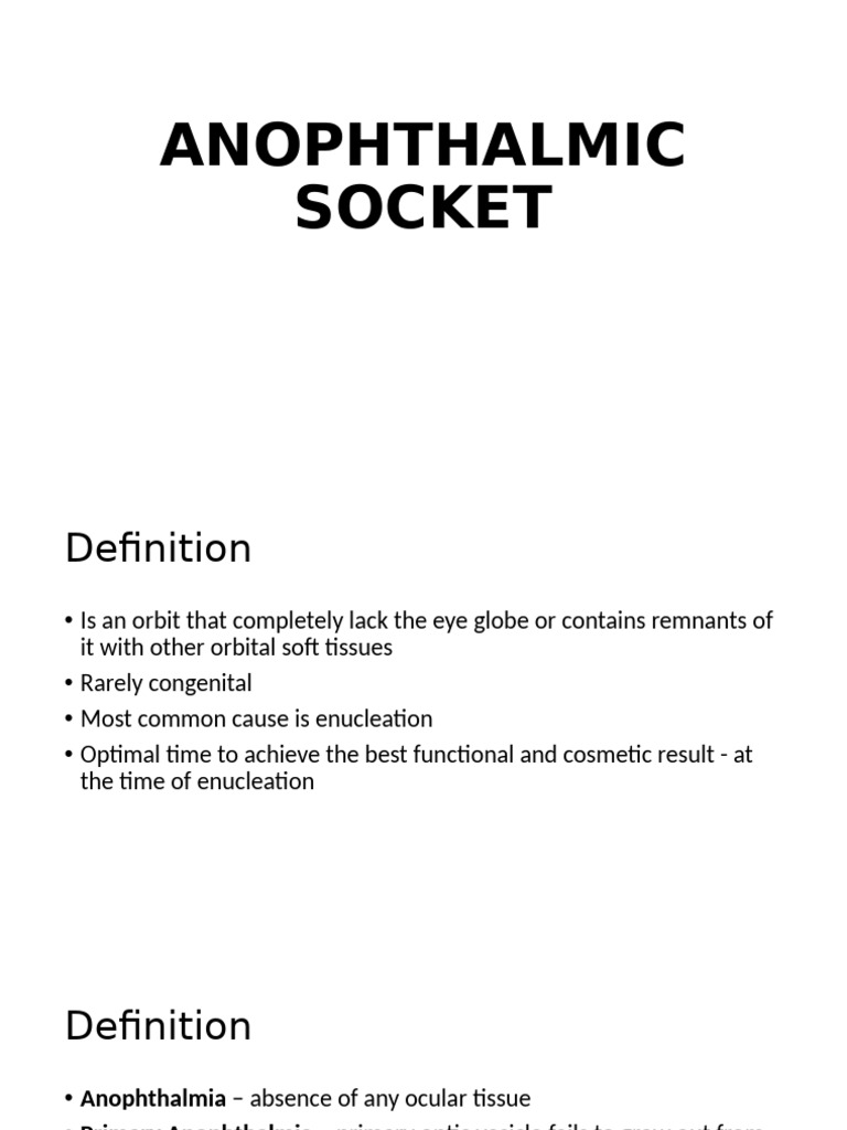 Anophthalmic Socket Overview and Management | PDF | Ophthalmology ...