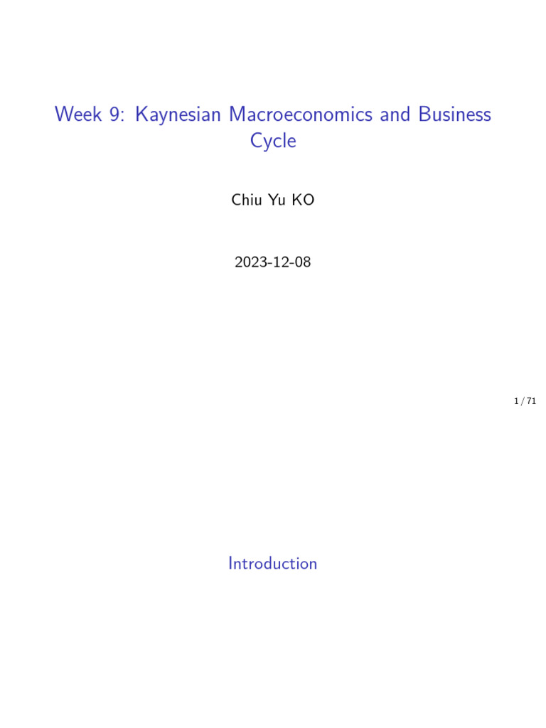Kaynesian Macroeconomics and Business Cycle | PDF | Macroeconomics ...