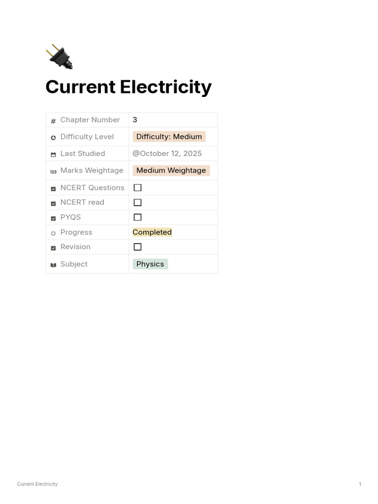 Current Electricity | PDF