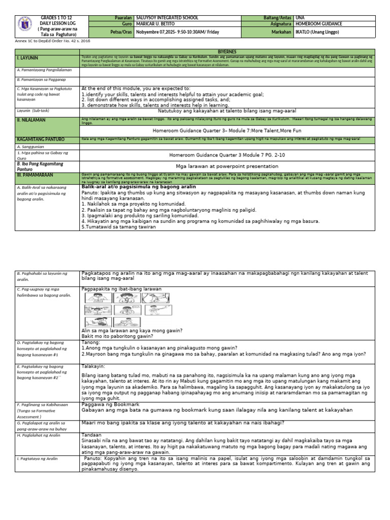 Grade-1 DLL HRG Q3 WEEK1 | PDF