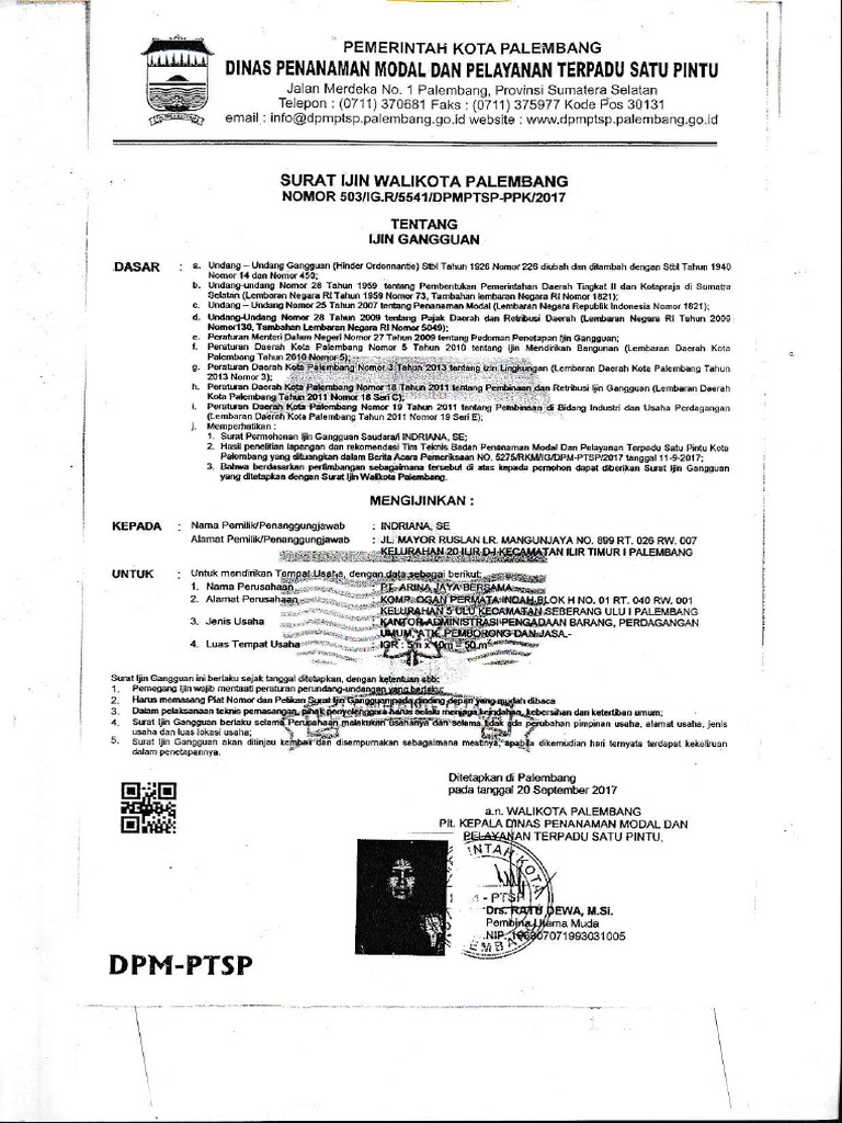 Surat Ijin Tempat Usaha (Situ) Atau Surat Keterangan Domisili ...