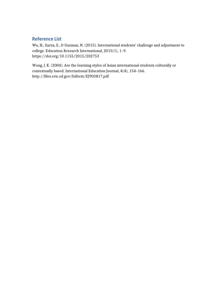 APA Reference List Hanging Indent | PDF