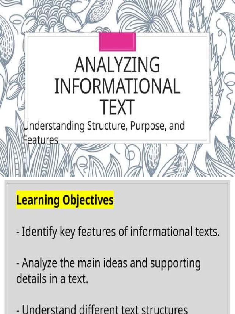 Understanding Informational Texts | PDF