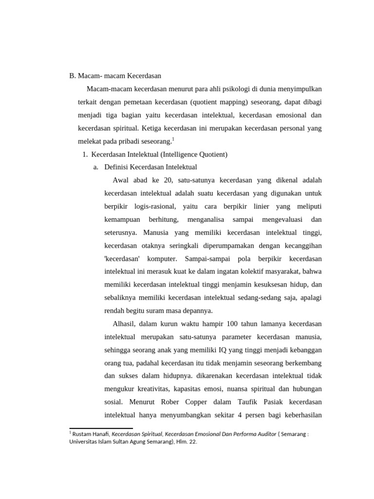 Macam-Macam Kecerdasan Manusia | PDF