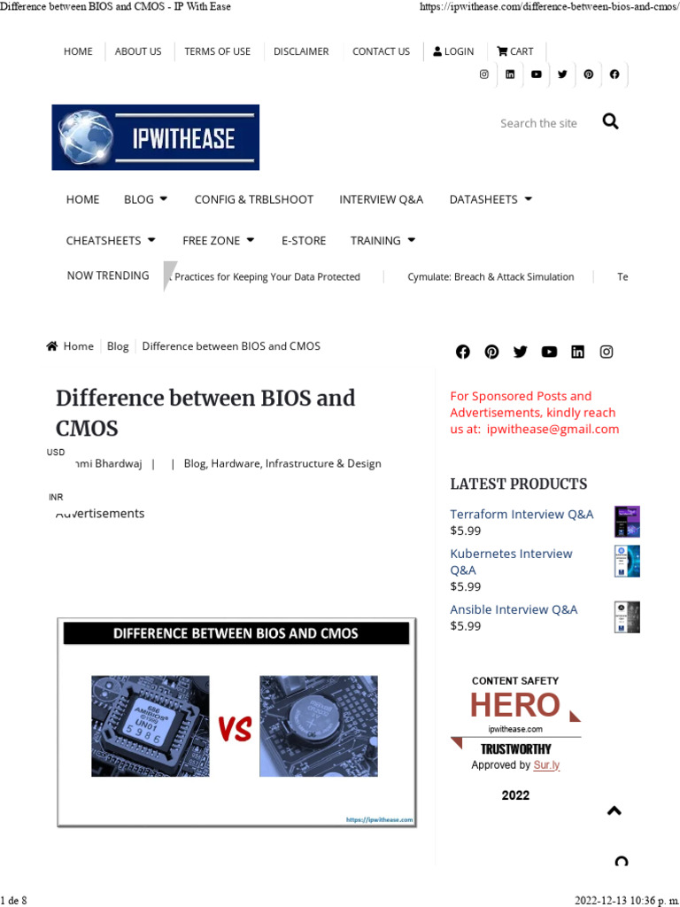 BIOS vs CMOS Explained | PDF | Bios | Booting