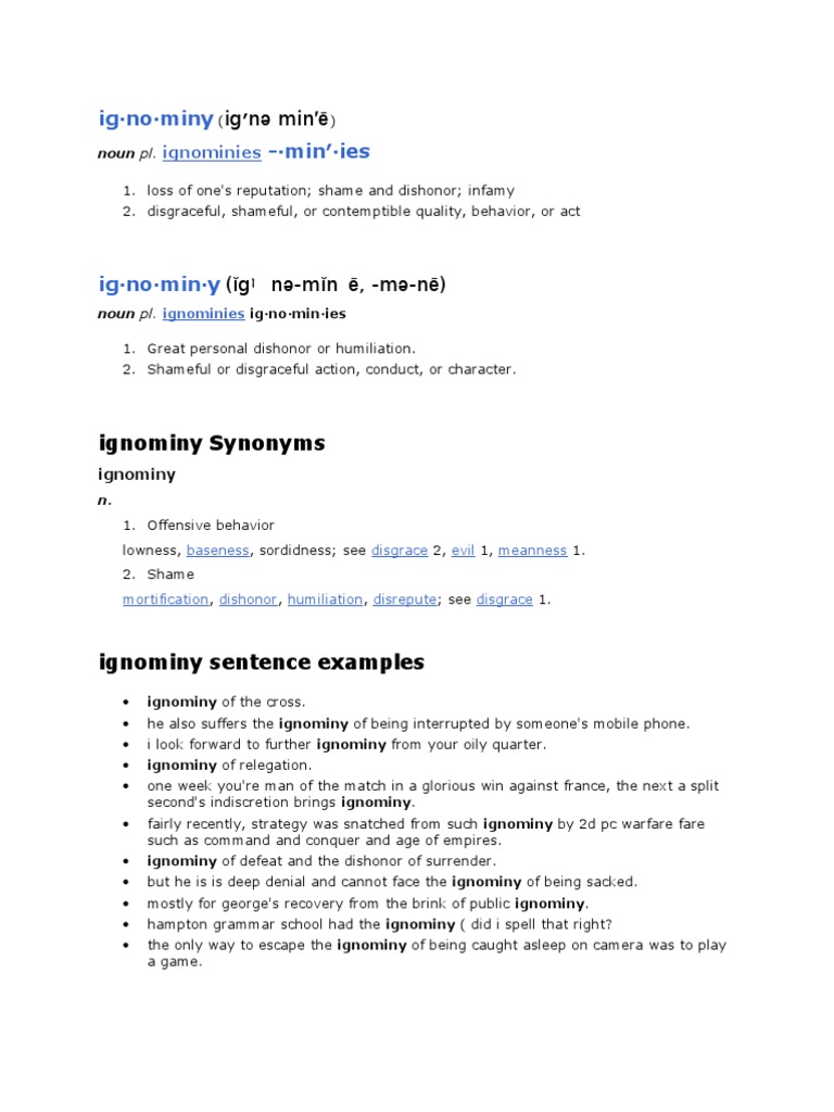 Ignominy | PDF | Shame | Crime & Violence