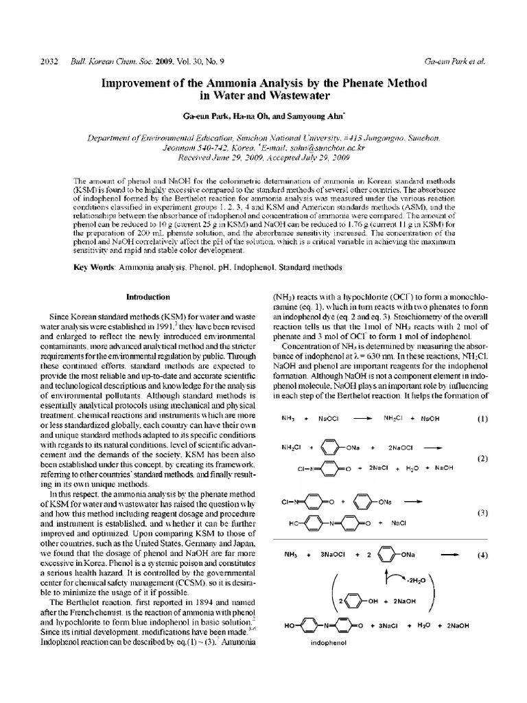 REF - Improvement of The Ammonia Analysis by The Phenate Method in ...