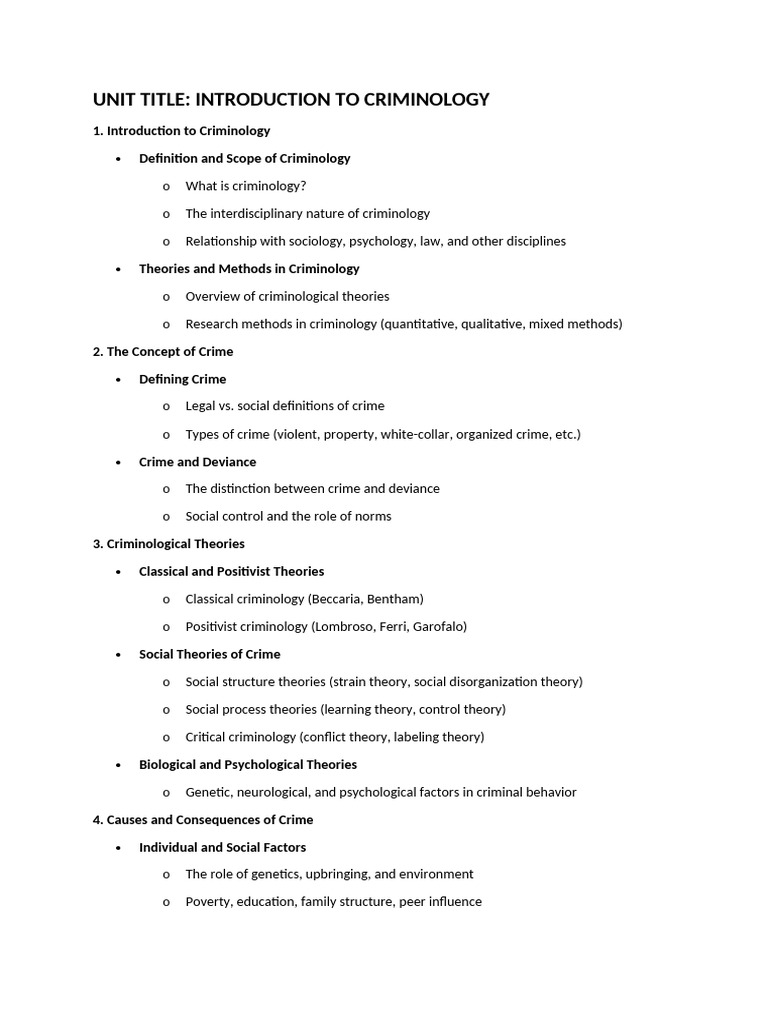 Introduction to Criminology Overview | PDF | Criminology | Crime & Violence