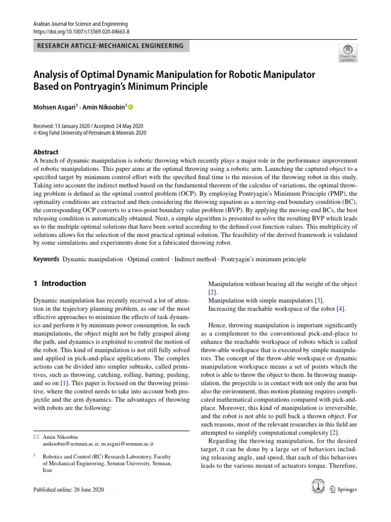 10.1007@s13369 020 04663 8 | PDF | Mathematical Optimization | Dynamic ...