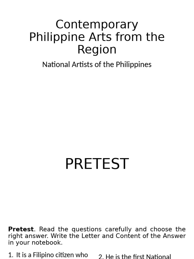 National Artists of the Philippines Overview | PDF | Philippines | The Arts