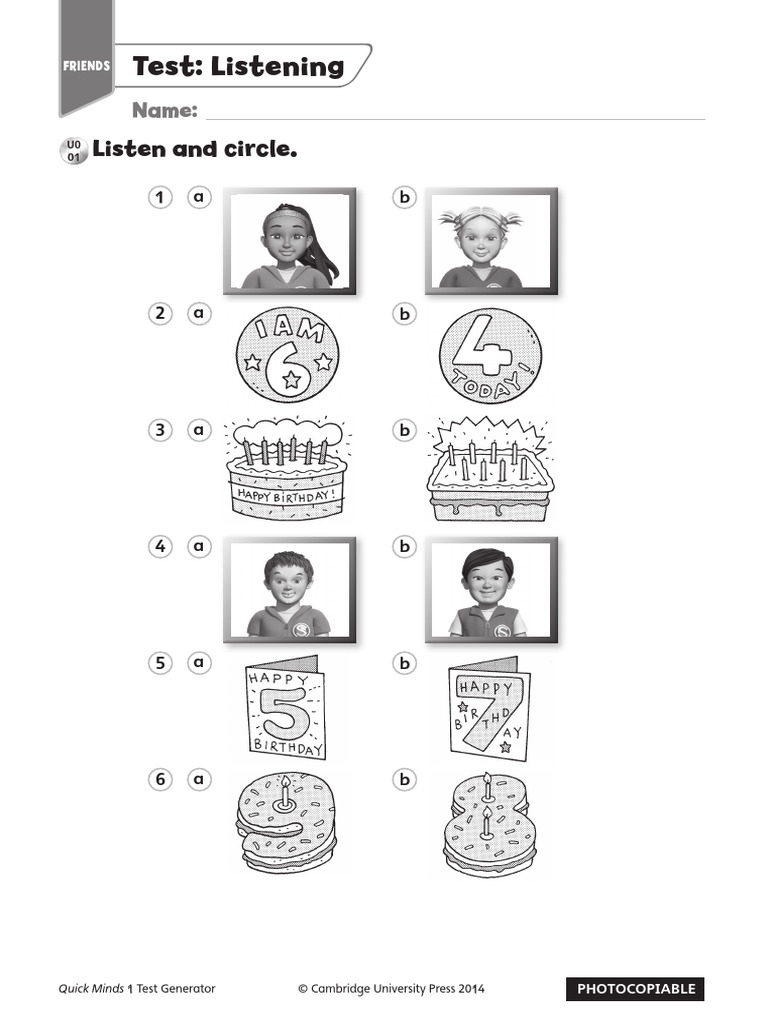 QM1 Unit00 Friends Test1 With Answers | PDF