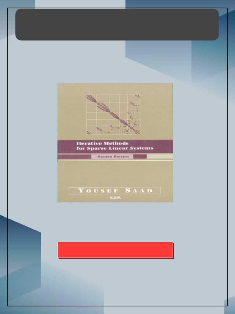 Iterative methods for sparse linear systems 2nd Edition Yousef Saad full | PDF | Computational ...