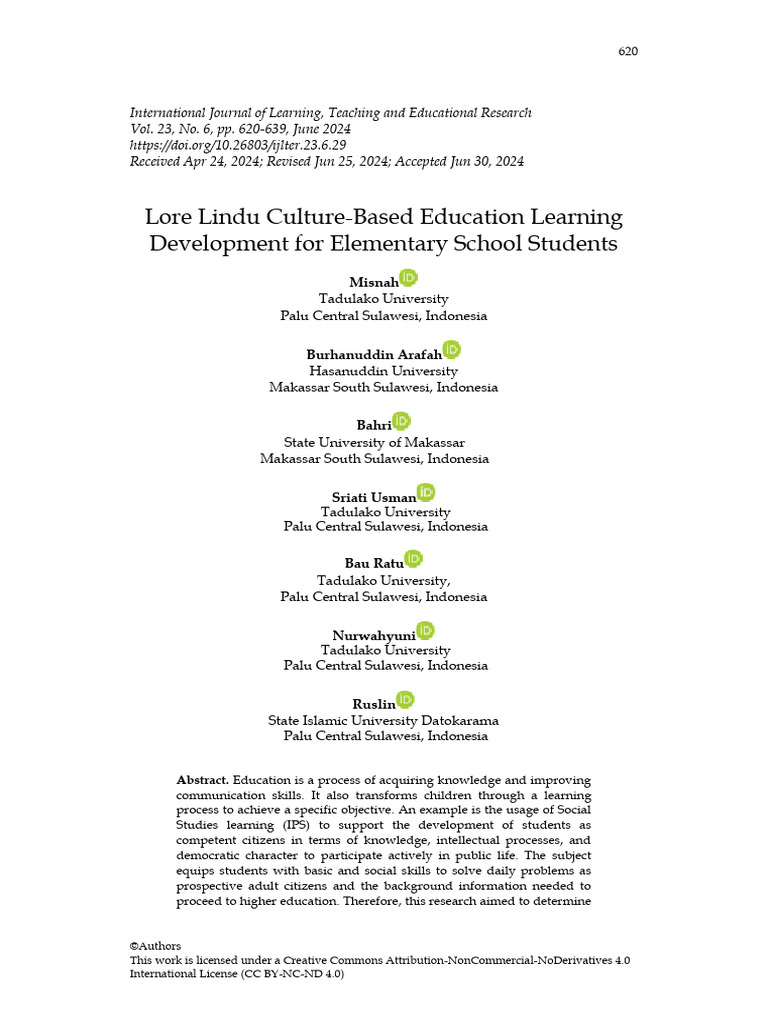 Lore Lindu Culture-Based Education Learning-Compressed | PDF | Learning ...