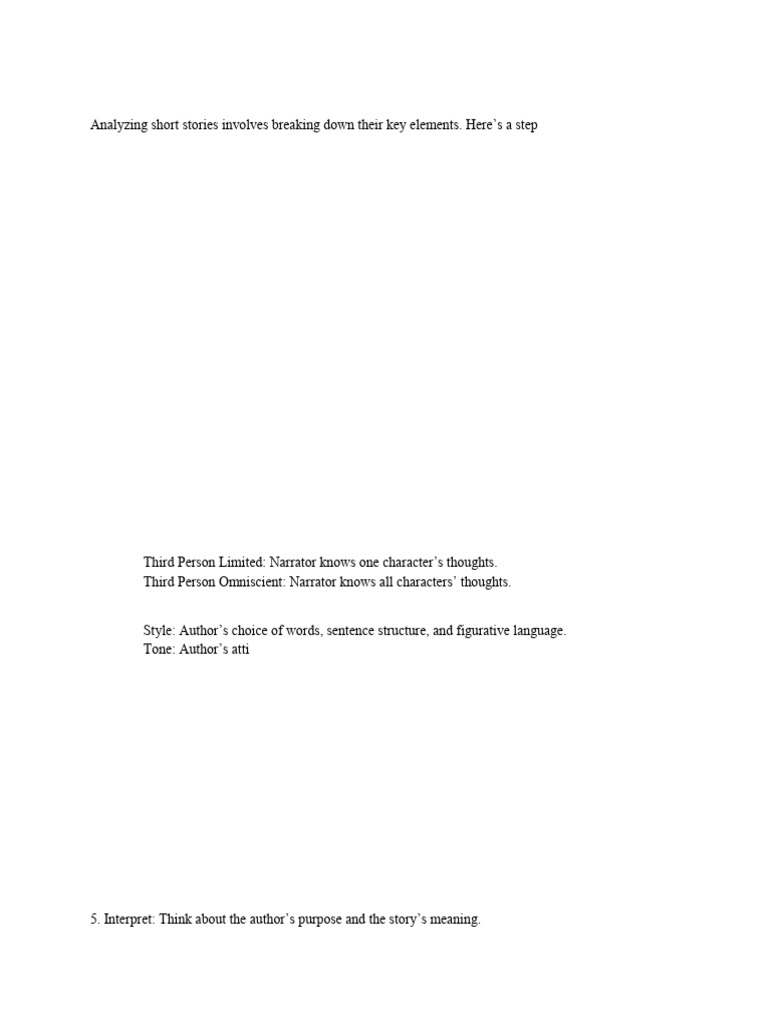 How to Analyse Short Stories Taking Into Account T_251002_092720 | PDF