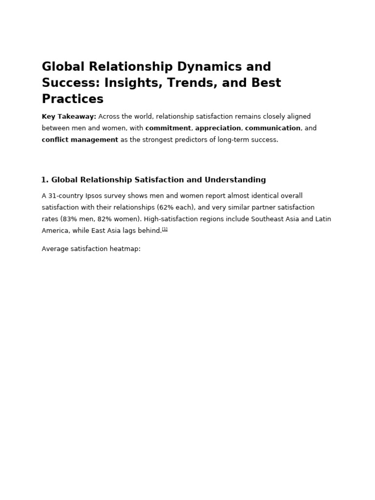 Global Relationship Dynamics and Success - Insights | PDF | Intimate ...