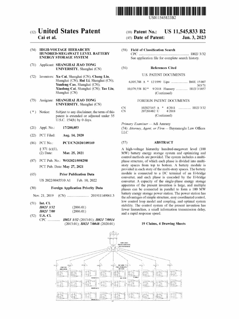 2019 - US11545833 - High-Voltage Hierarchy Hundred-Megawatt Level ...