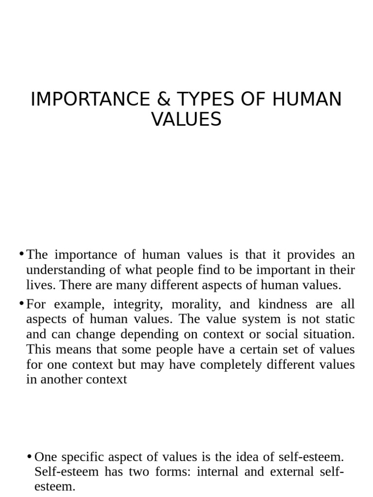 Importance & Types of Human Values | PDF