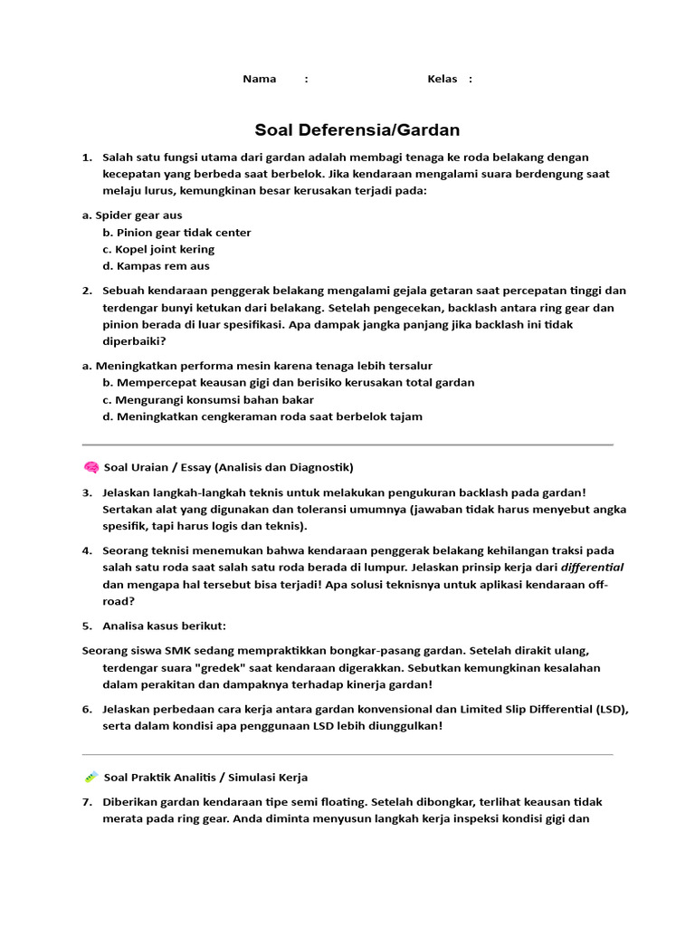 Soal Gardan Ok | PDF