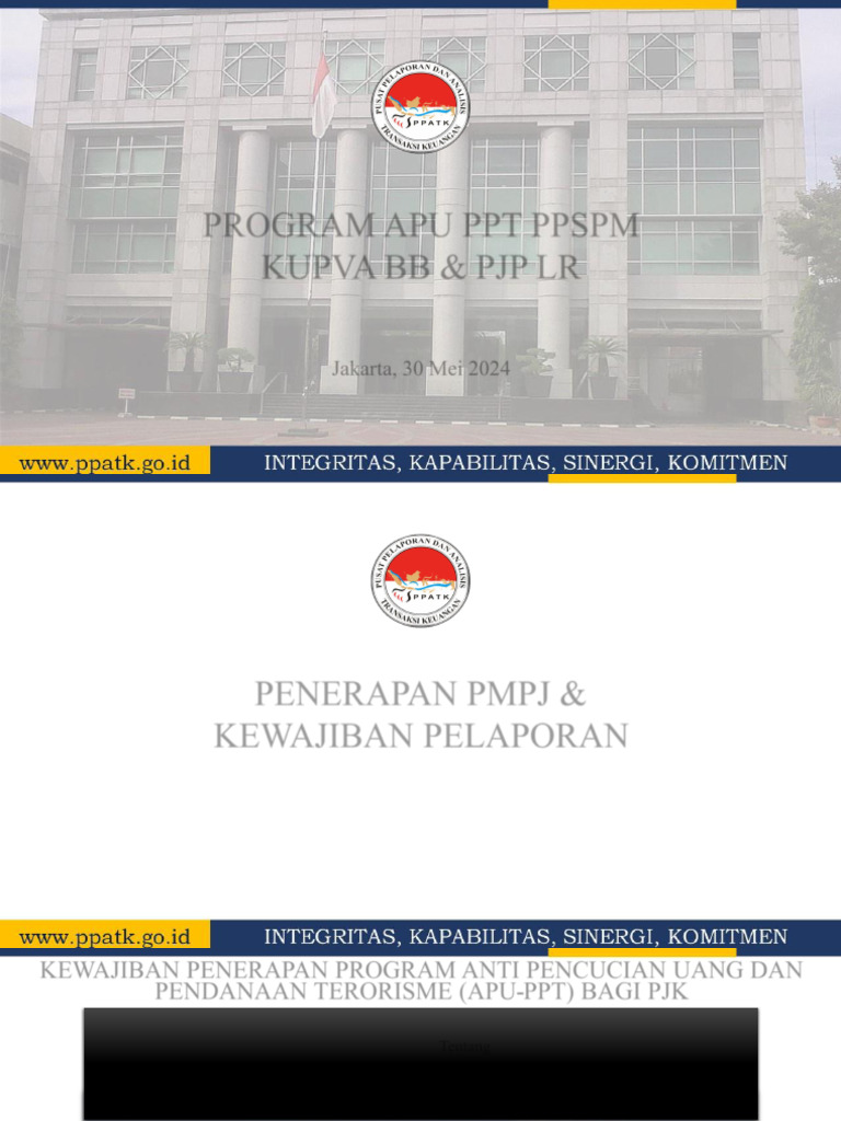 Kewajiban Penerapan APU-PPT PJK | PDF