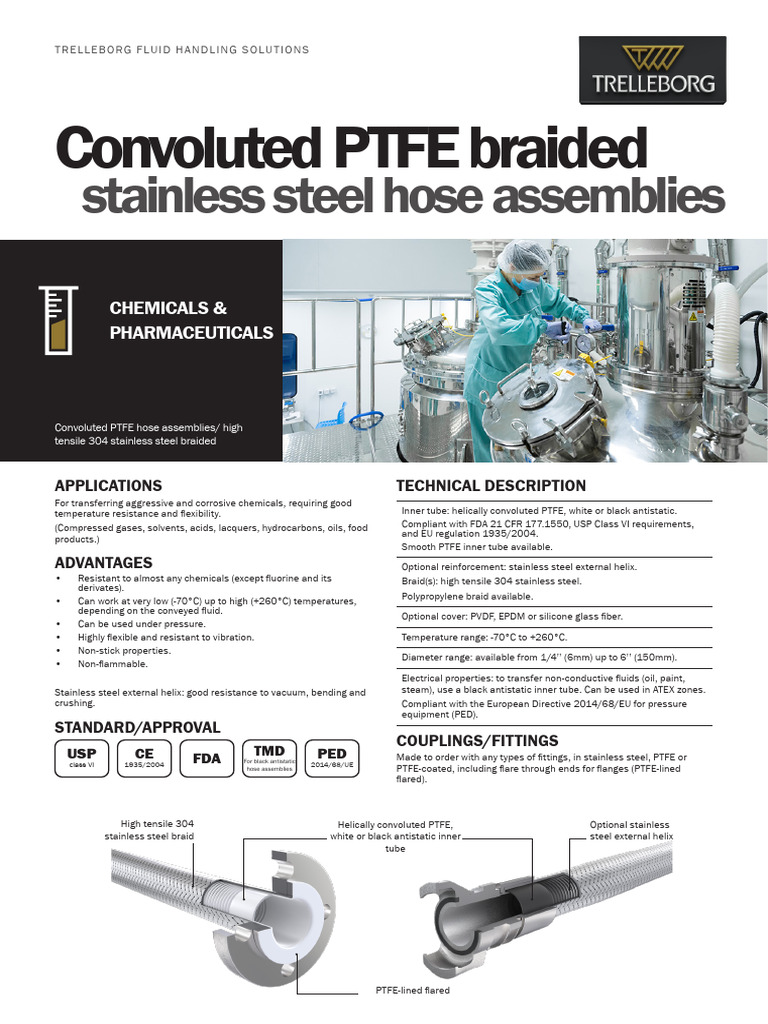 En Convoluted PTFE Stainless Steel | PDF | Stainless Steel | Materials