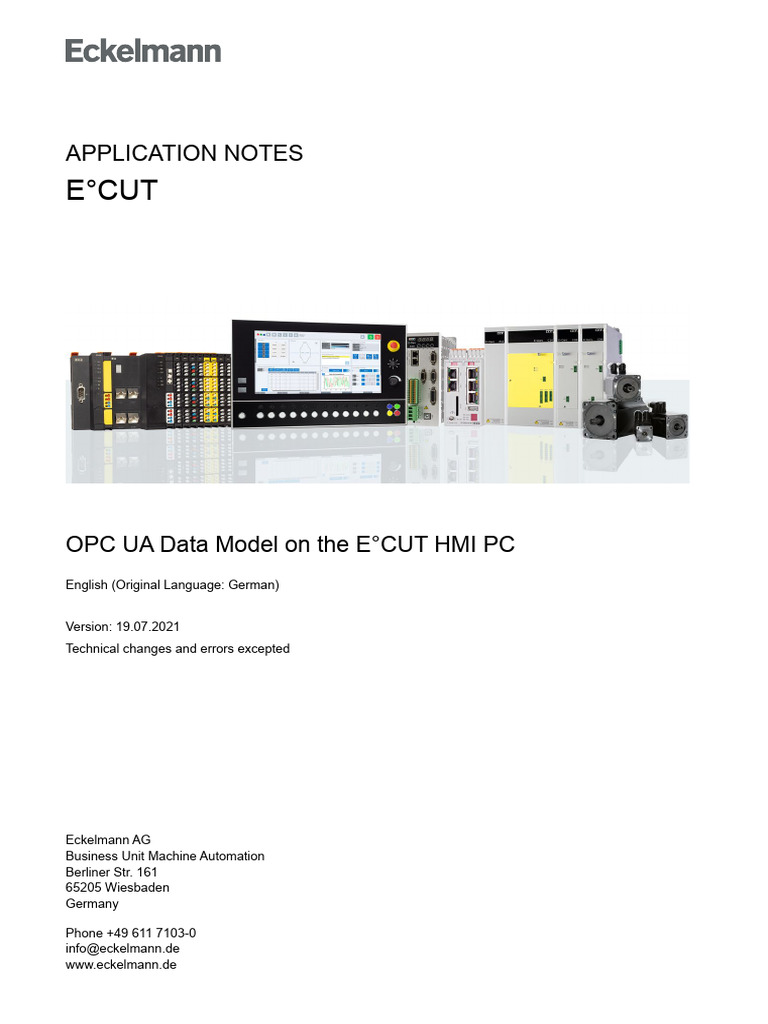 OPC UA Data Model for E°CUT HMI | PDF | Boolean Data Type | Integer ...