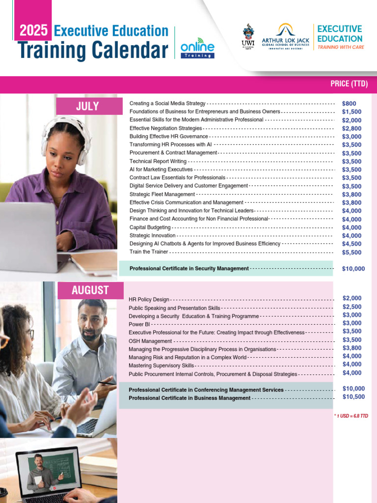 Training Calendar July Dec 2025 | PDF | Business | Procurement