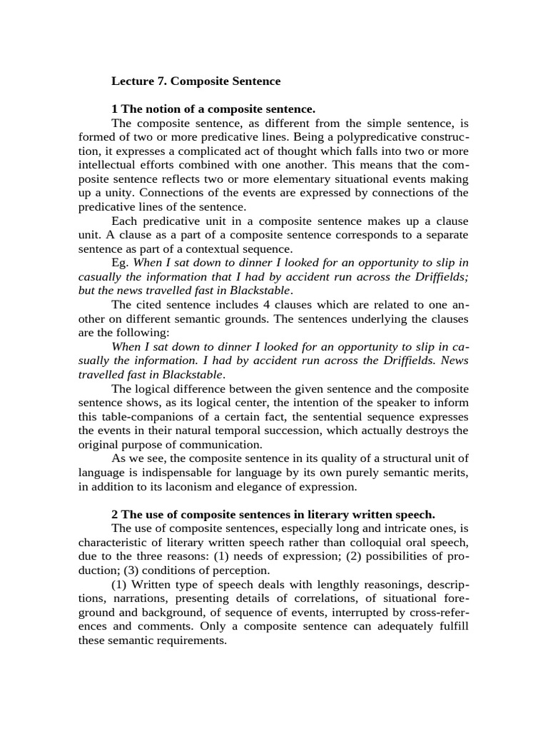 Understanding Composite Sentences | PDF | Clause | Sentence (Linguistics)