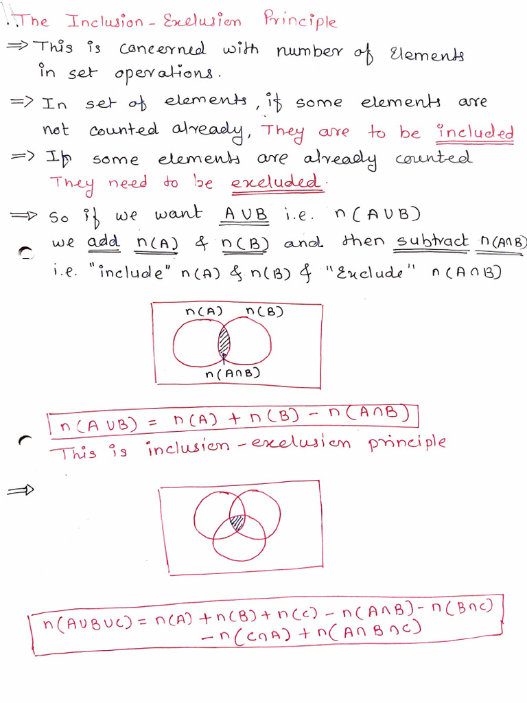 Inclusion-Exclusion Principle Explained | PDF