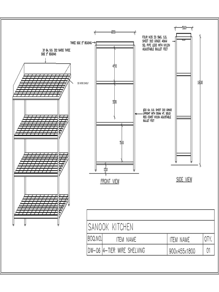 Sanook Kitchen Shop Drawing - r2 | PDF